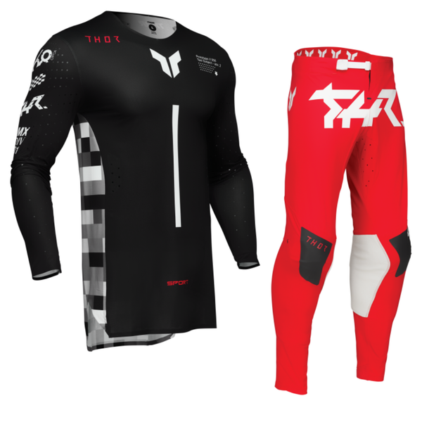 Thor Sport Riot Black Red Kit Combo – AT Motocross