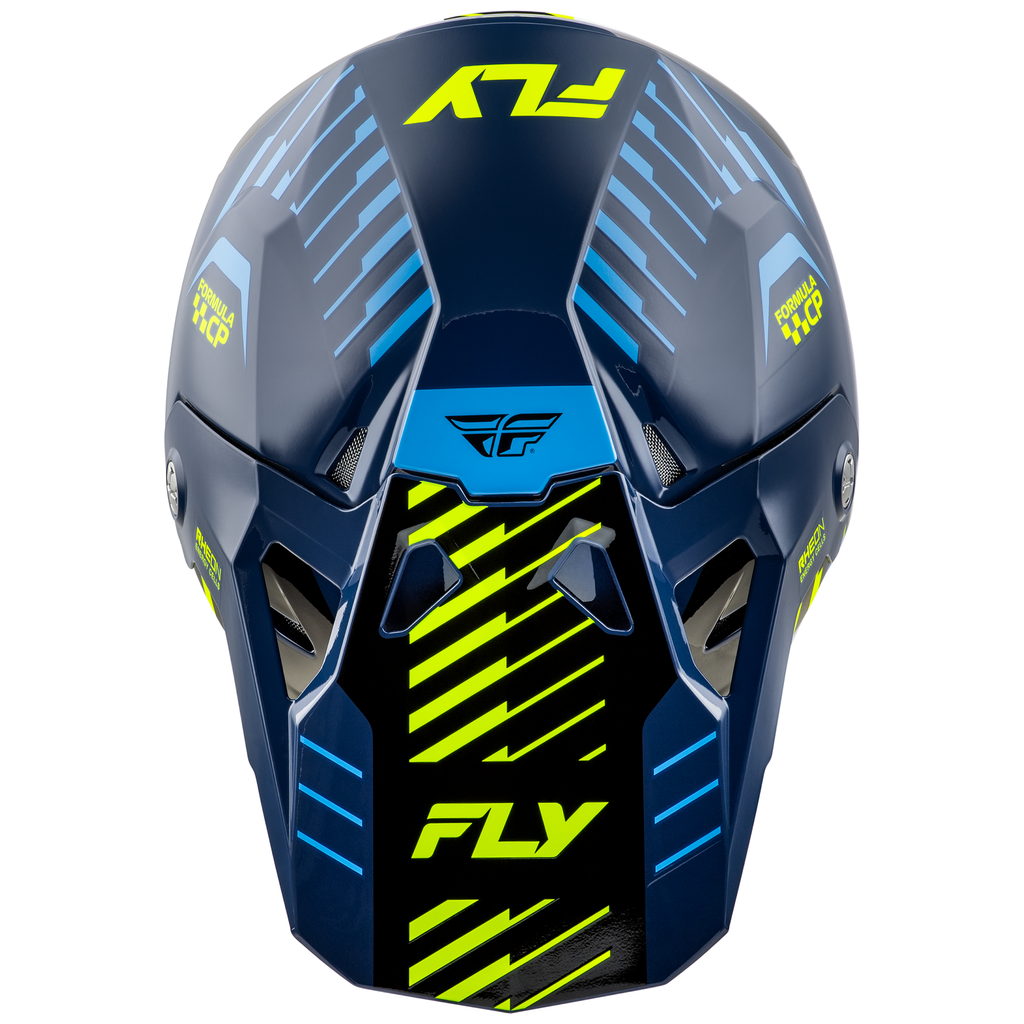 Fly Racing 2025 Formula CP Slice Helmet Navy Hi-Viz White – AT Motocross