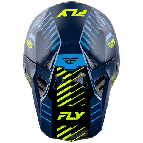Fly Racing 2025 Formula CP Slice Helmet Navy Hi-Viz White – AT Motocross