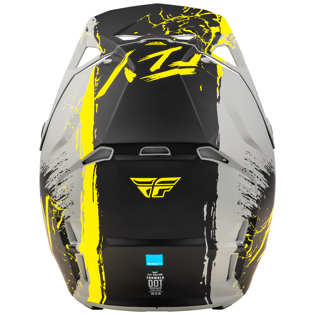 Fly Racing 2025 Formula CP Manic Helmet Matte Grey Black Yellow – AT ...