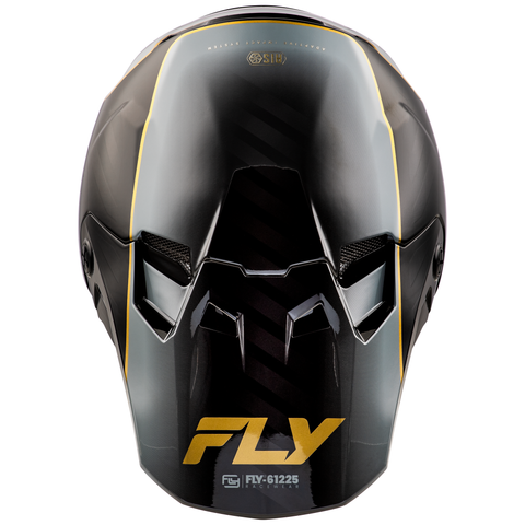 Fly Racing 2025 Formula CC Underglow Helmet Black Grey Gold – AT Motocross