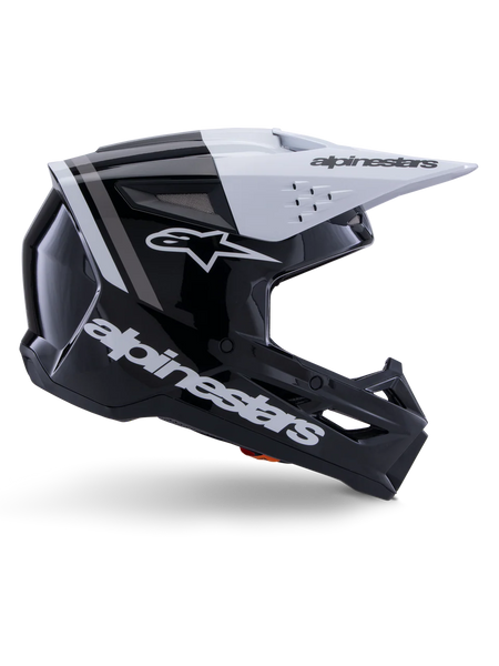 Alpinestars Helmet SM3 Radium Helmet Black White Gray Gloss – AT Motocross