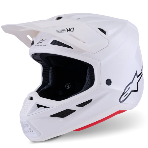 Alpinestars Helmet Supertech S-M7 Solid Helmet - White Gloss – AT Motocross