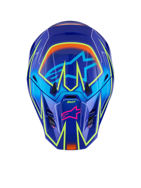 Alpinestars Helmet Supertech S-M7 Cast Helmet - Blue Pink Yellow Fluo ...