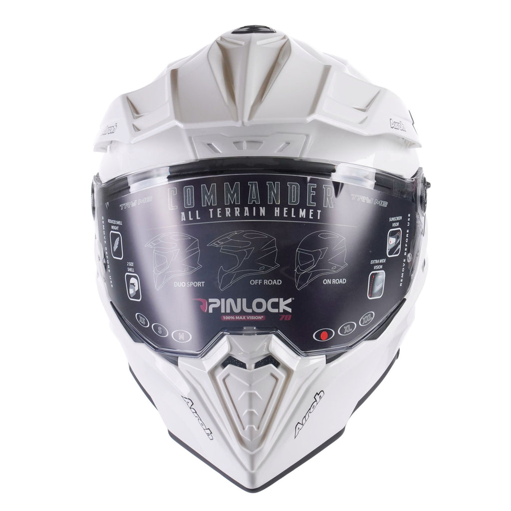 Airoh Commander White Gloss Adventure Helmet – AT Motocross