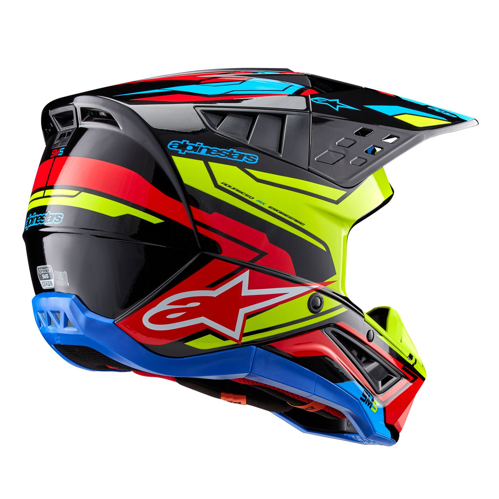 Alpinestars Helmet SM5 Action Black Yellow Fluo Bright Red Glossy – AT ...