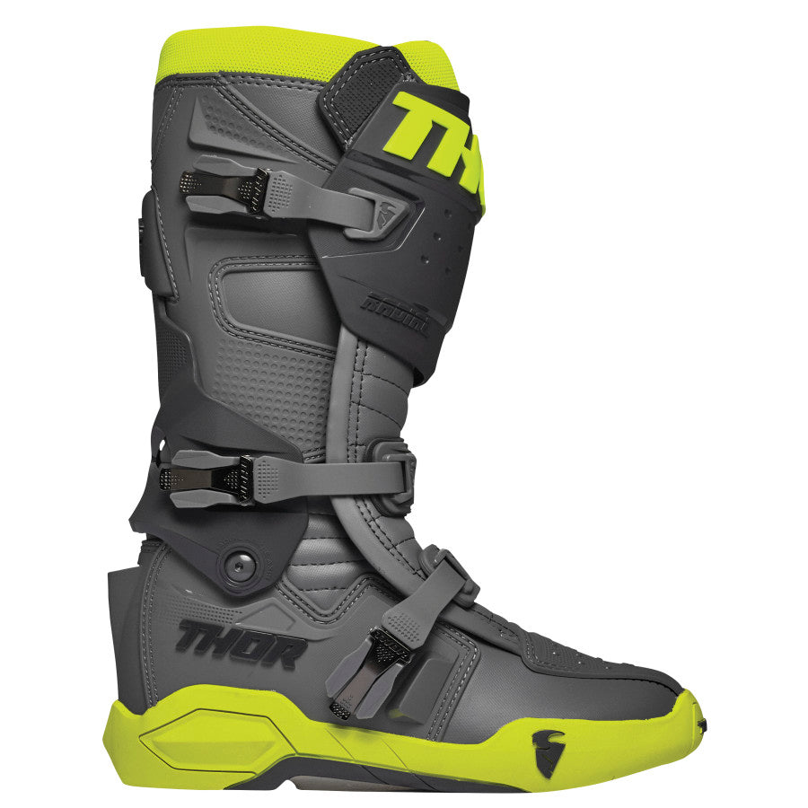 Thor Radial Gray Flo Yellow Motocross Boots – AT Motocross